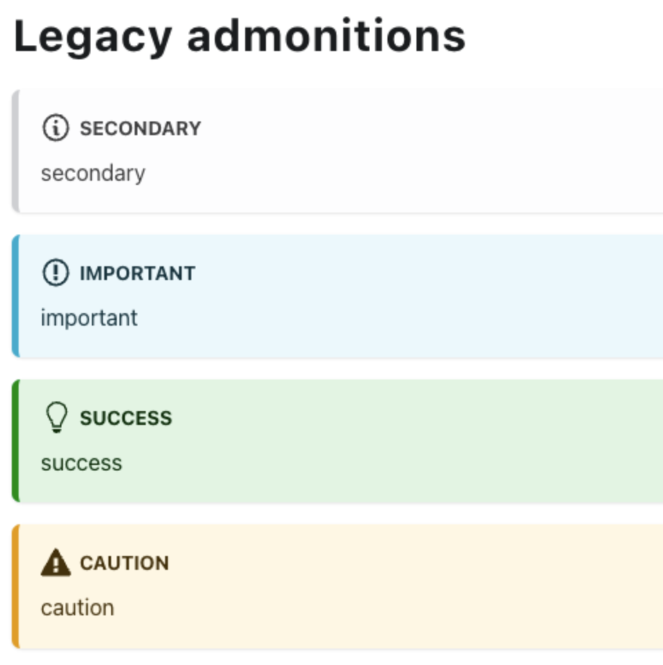Remove legacy admonition keywords · Issue #9307 · facebook/docusaurus · GitHub