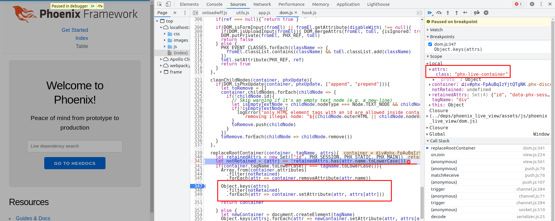 Broken page transition when `container:` is used in `use Phoenix.LiveView` · Issue #1524 ...