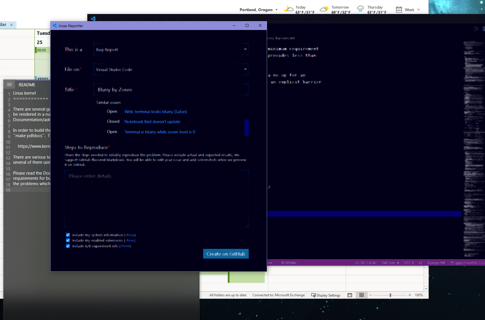 Getting blurry code · Issue #119828 · microsoft/vscode · GitHub