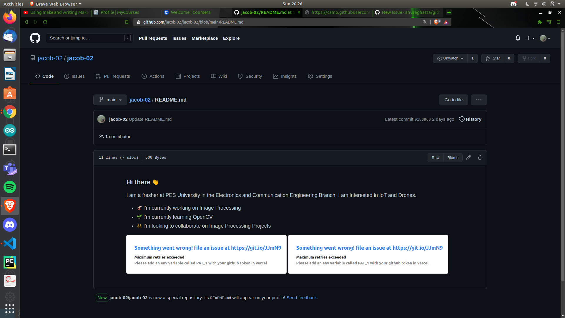 Maximum retries exceeded · Issue #1094 · anuraghazra/github-readme-stats · GitHub