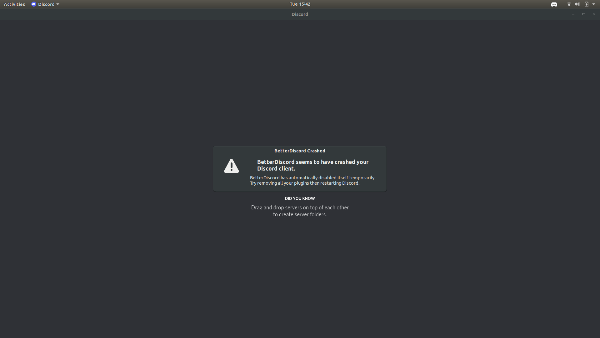 Crash · Issue #133 · bb010g/betterdiscordctl · GitHub
