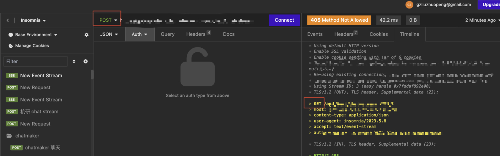Event stream request is always using GET method · Issue #6682 · Kong/insomnia · GitHub