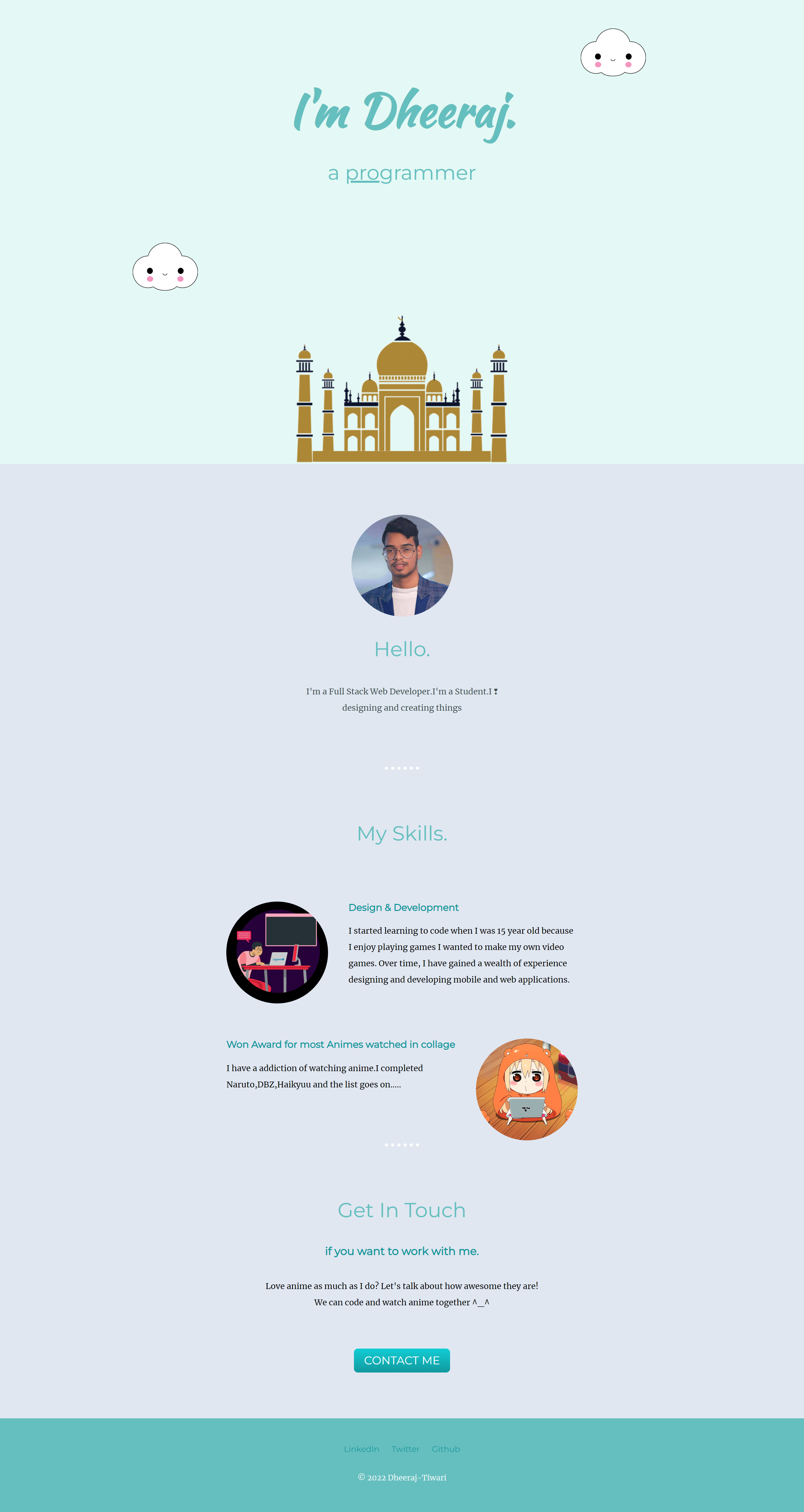GitHub - Dheeraj-Tiwari/Personal-site-using-HTML-CSS: This Project Is Done For "The Complete Web ...