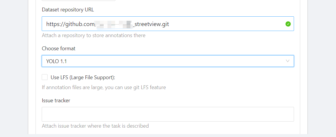 Don't able to choose the format for git. · Issue #4084 · cvat-ai/cvat · GitHub