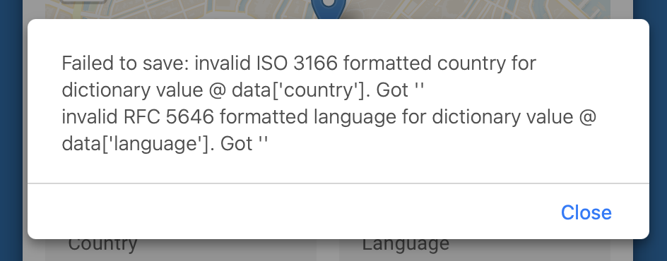 Error message during onboarding when country or language is not filled in · Issue #14810 · home ...