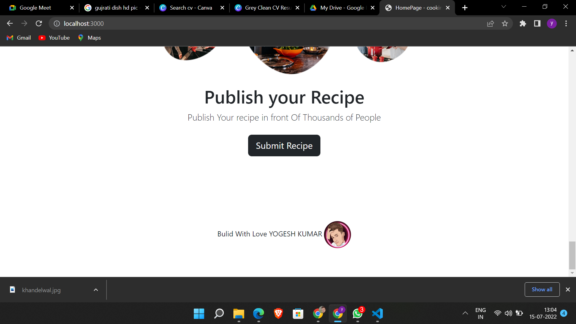 GitHub - yogeshkumar9/recepie-blog-app-yk