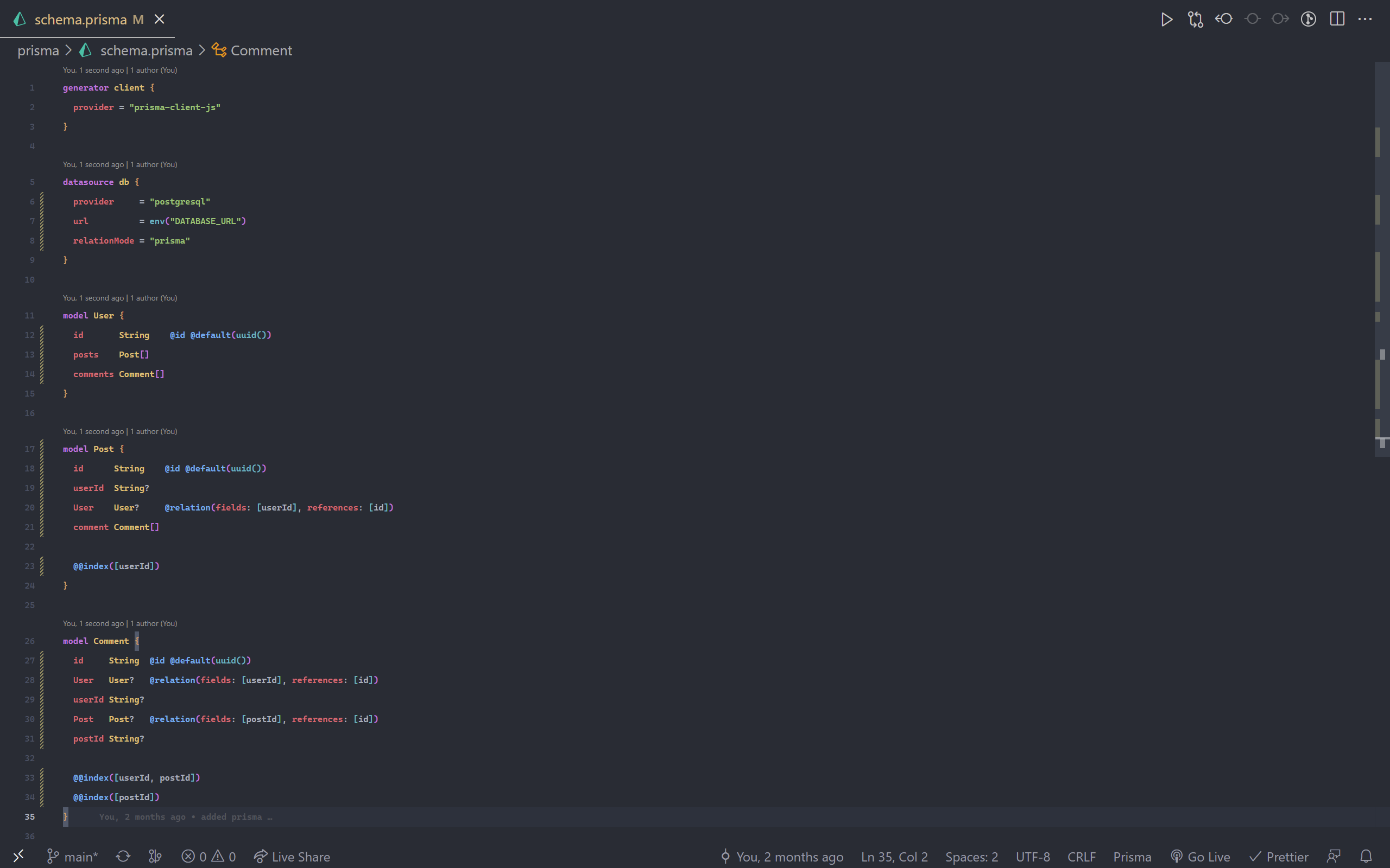 Prisma Vs Code Extension Giving Warnings For Multi Column Index · Issue 4850