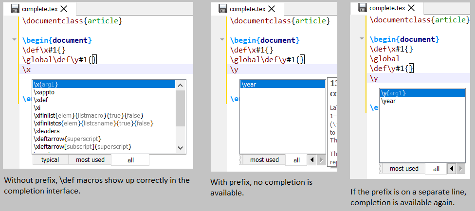 \def doesn't affect completion, if prefixed by \global, \long · Issue #227 · texstudio-org ...