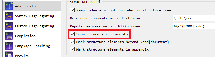 Structure panel empty in DTX files. · Issue #324 · texstudio-org/texstudio · GitHub