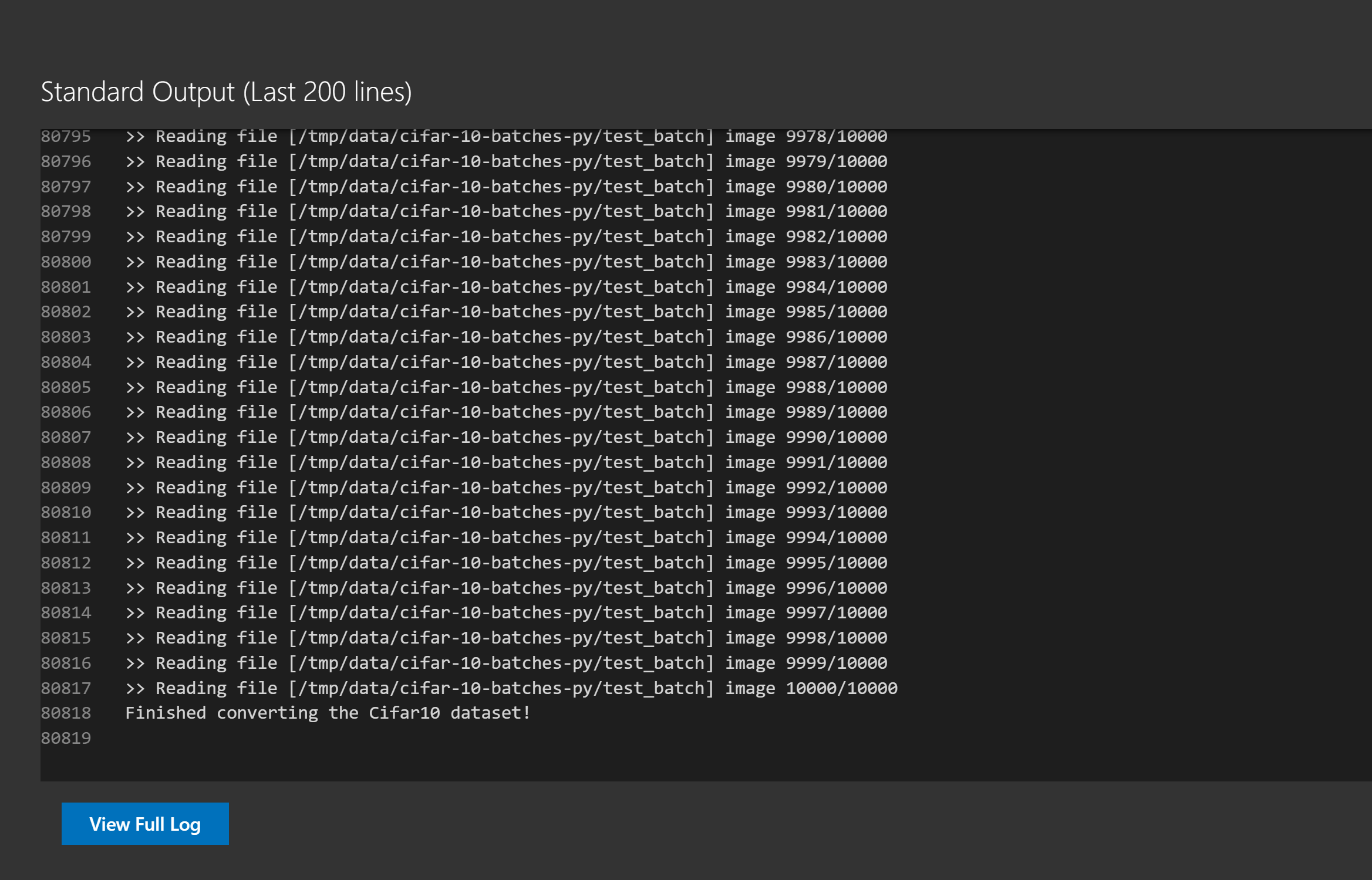 Line Number In Stdout Box Is More Than 200 Issue 4322 Microsoft 