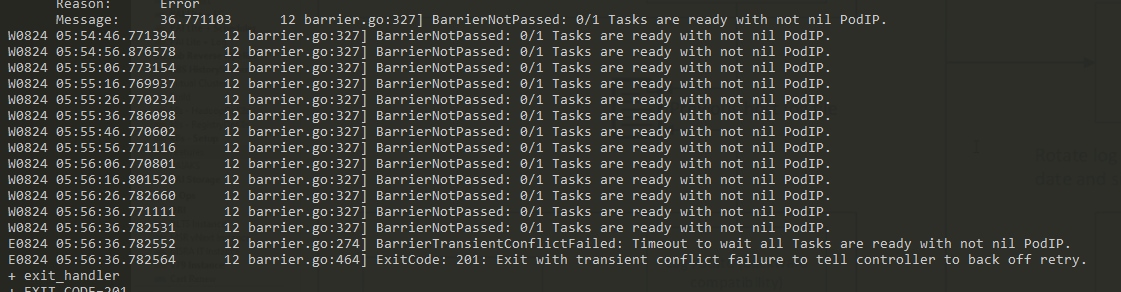 Cannot launch job because of BarrierNotPassed · Issue #4833 · microsoft/pai · GitHub