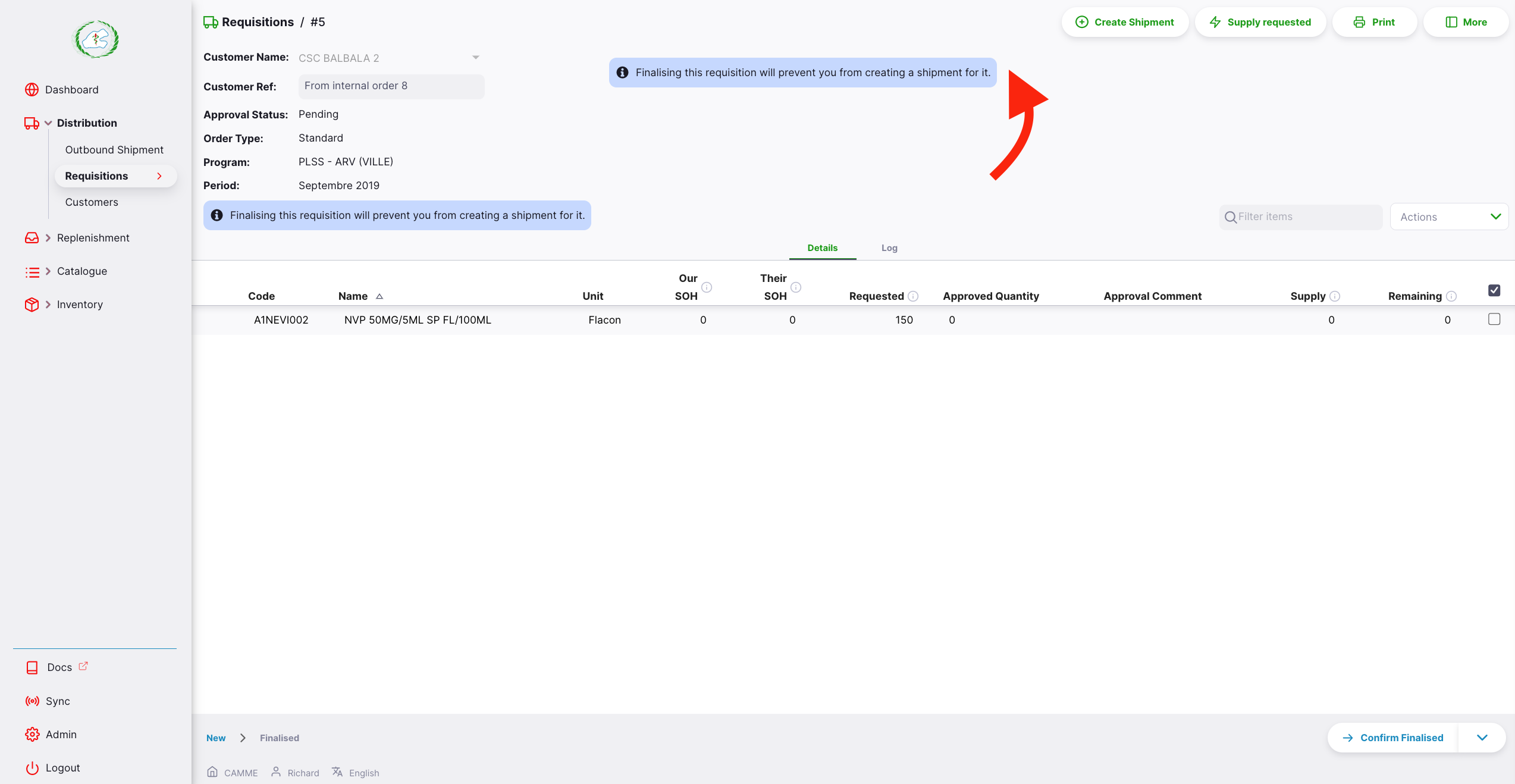 blue "info" message appears twice on requisitions · Issue #1637 ...