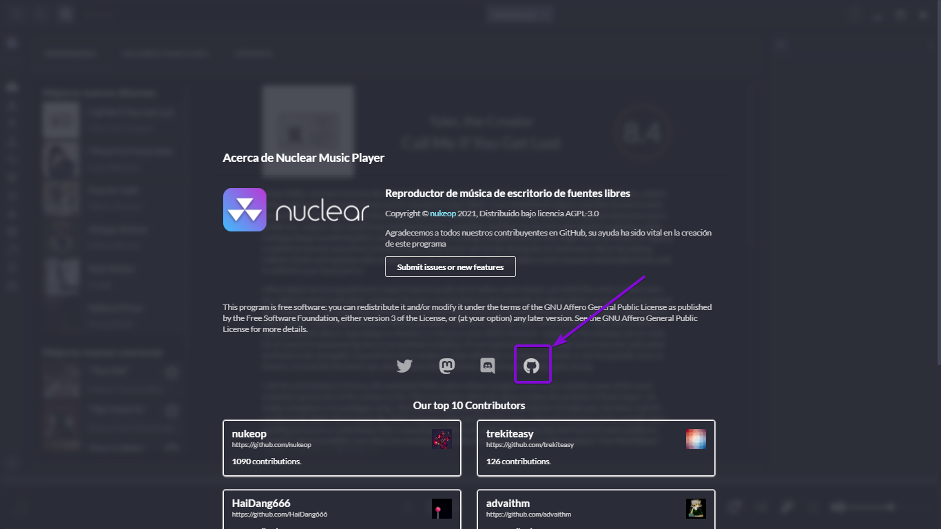 GUI | Git hub button broken link · Issue #1003 · nukeop/nuclear · GitHub