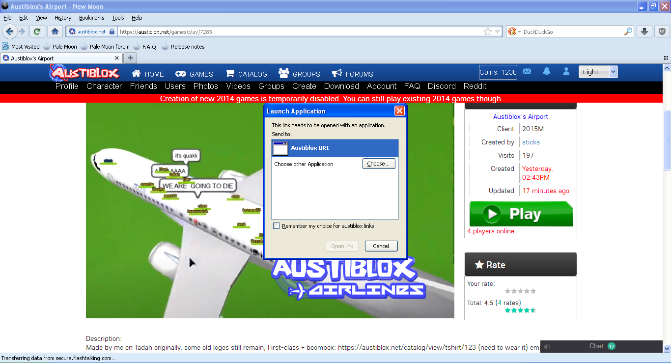 The address wasn’t understood when i try to open austiblox in mypal68 ...