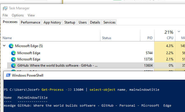 "Microsoft Edge" window name contains special invisible character, why ...