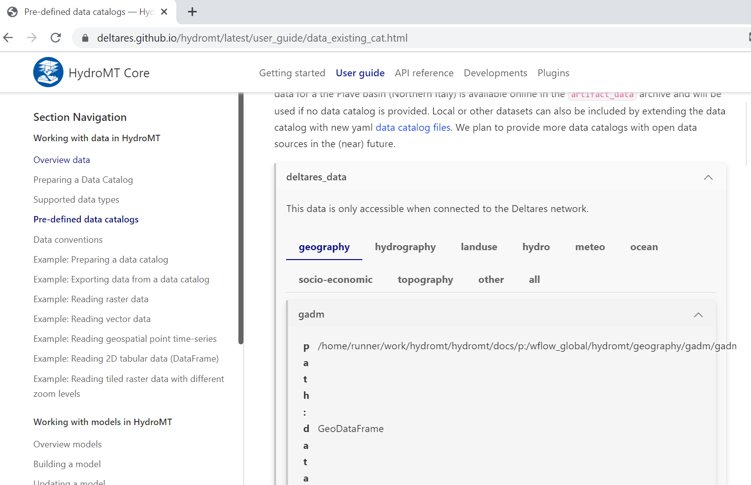 DOC: table layout HydroMT data catalog unreadible · Issue #300 · Deltares/hydromt · GitHub