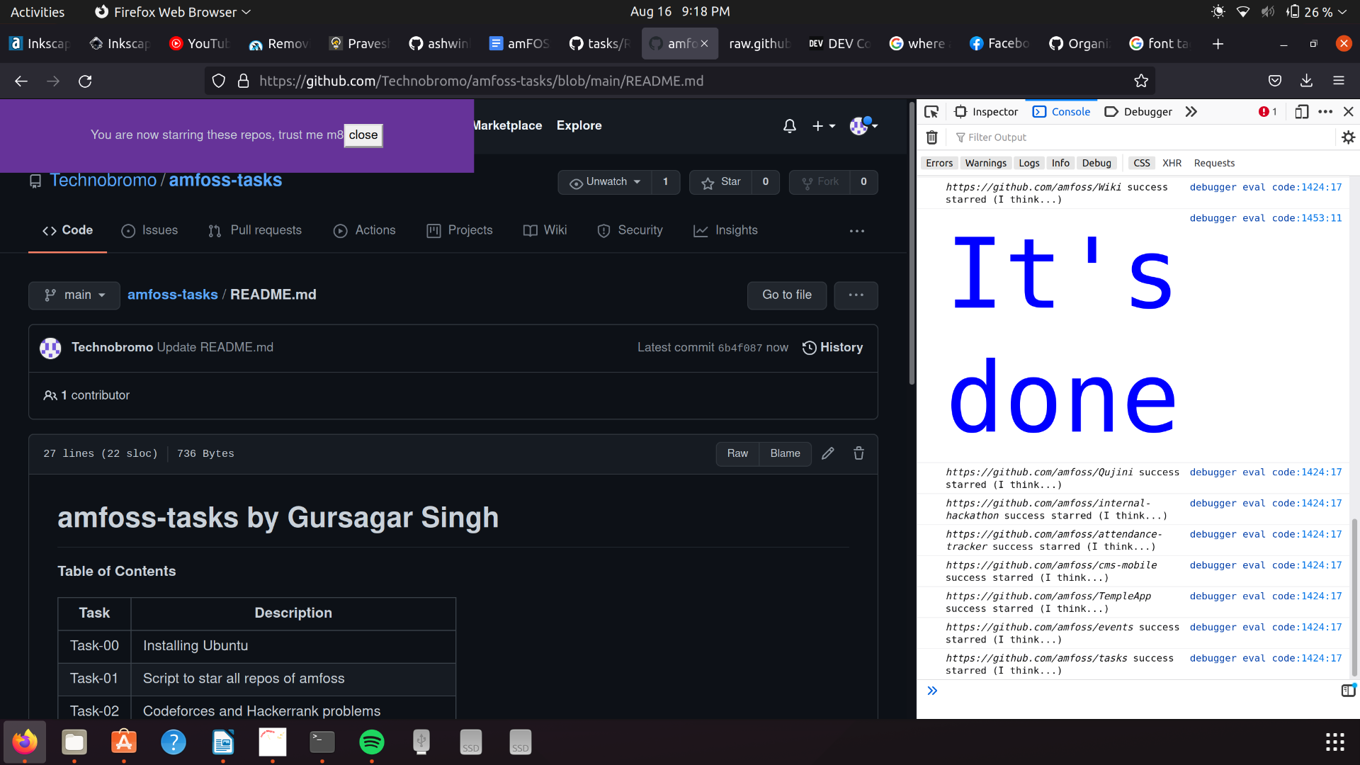 GitHub - Technobromo/amfoss-tasks