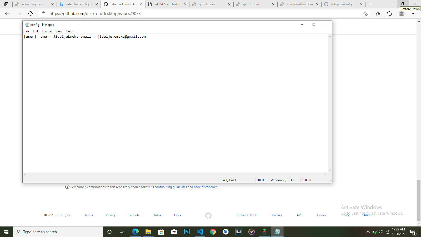 Fatal Bad Config Line 1 In File Git Config · Issue 9073 · Desktop Desktop · Github