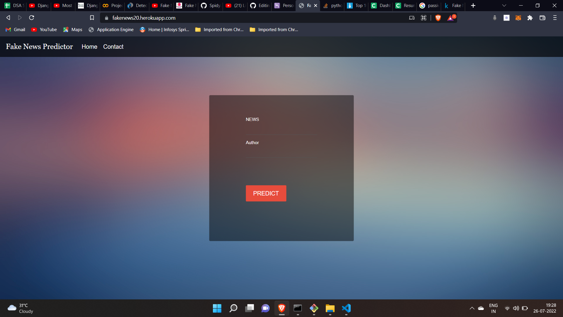 GitHub - sanjay0001/FakeNewsPredictor