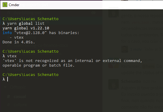 Installation doesn't add command vtex- Windows machine · Issue #1111 · vtex/toolbelt · GitHub