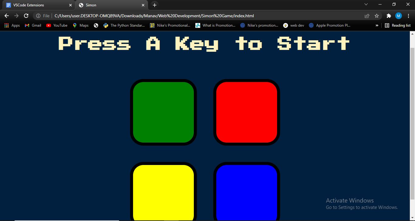GitHub - manavmody/simon-game