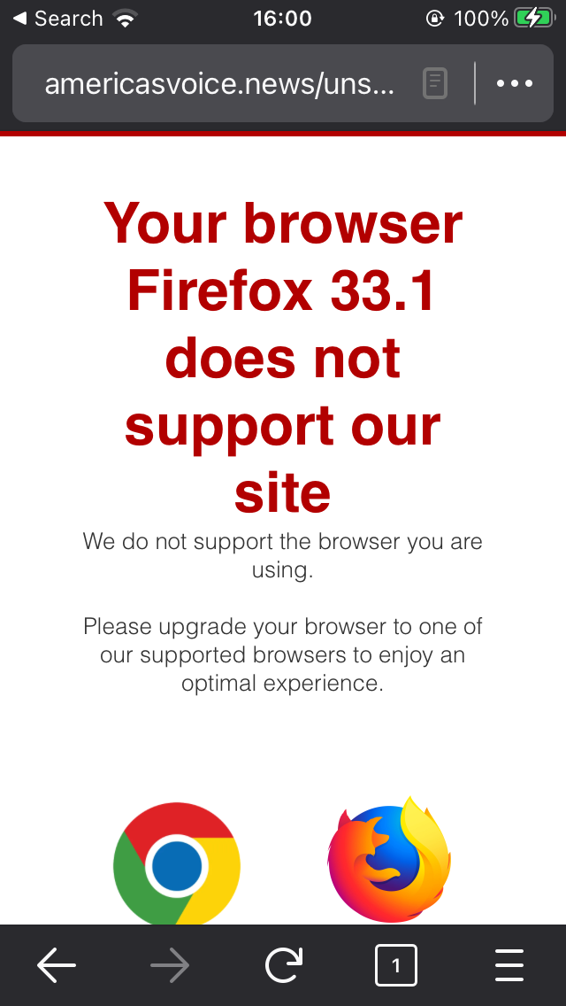 americasvoice.news - Firefox is unsupported browser · Issue #72863 ...