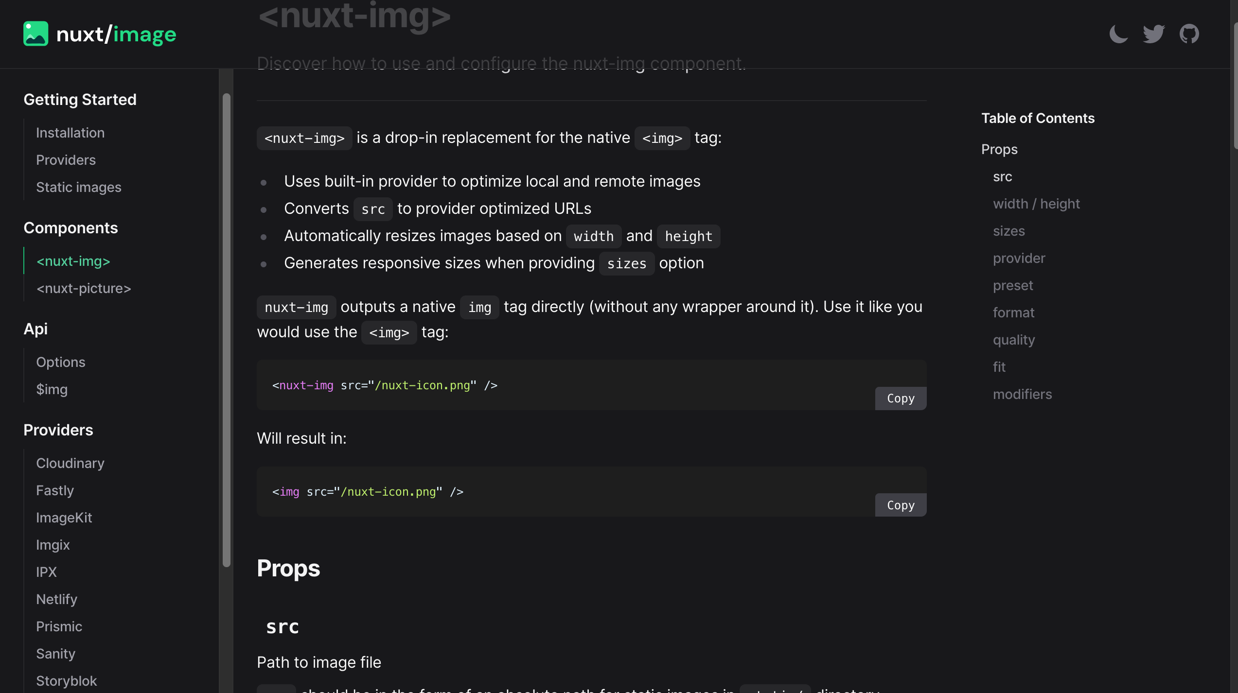 image.nuxtjs.org - The subheader of the page is transparent, causing overlapping issues · Issue ...