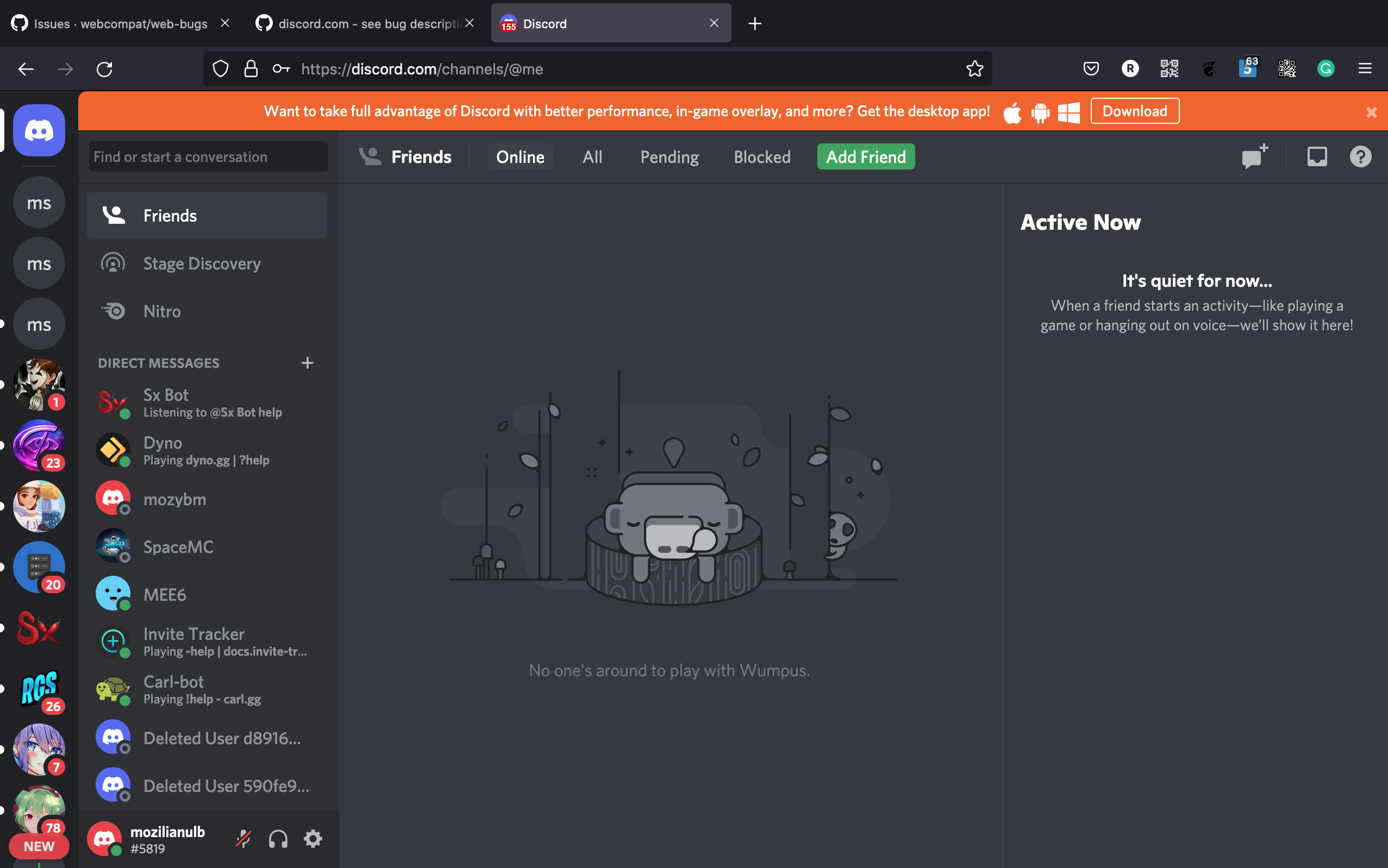 discord.com - see bug description · Issue #83057 · webcompat/web-bugs ...
