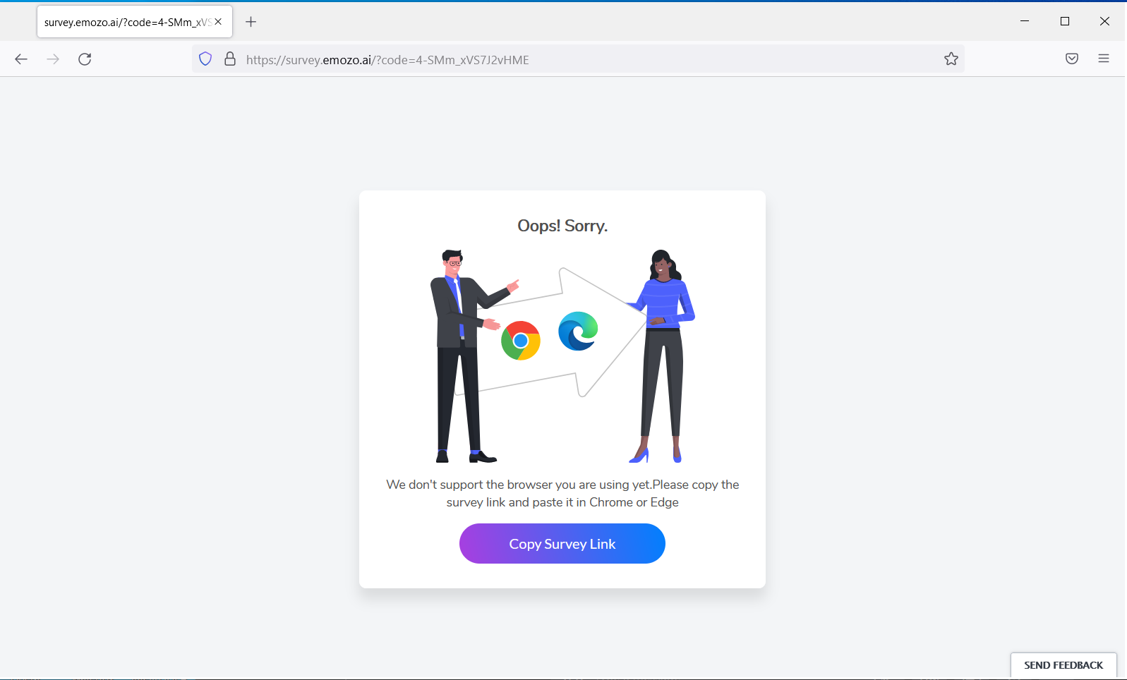 survey.emozo.ai - Firefox is an unsupported browser · Issue #83306 · webcompat/web-bugs · GitHub