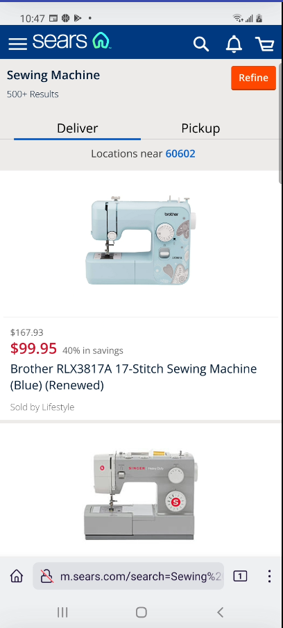 m.sears.com - desktop site instead of mobile site · Issue #97680 · webcompat/web-bugs · GitHub