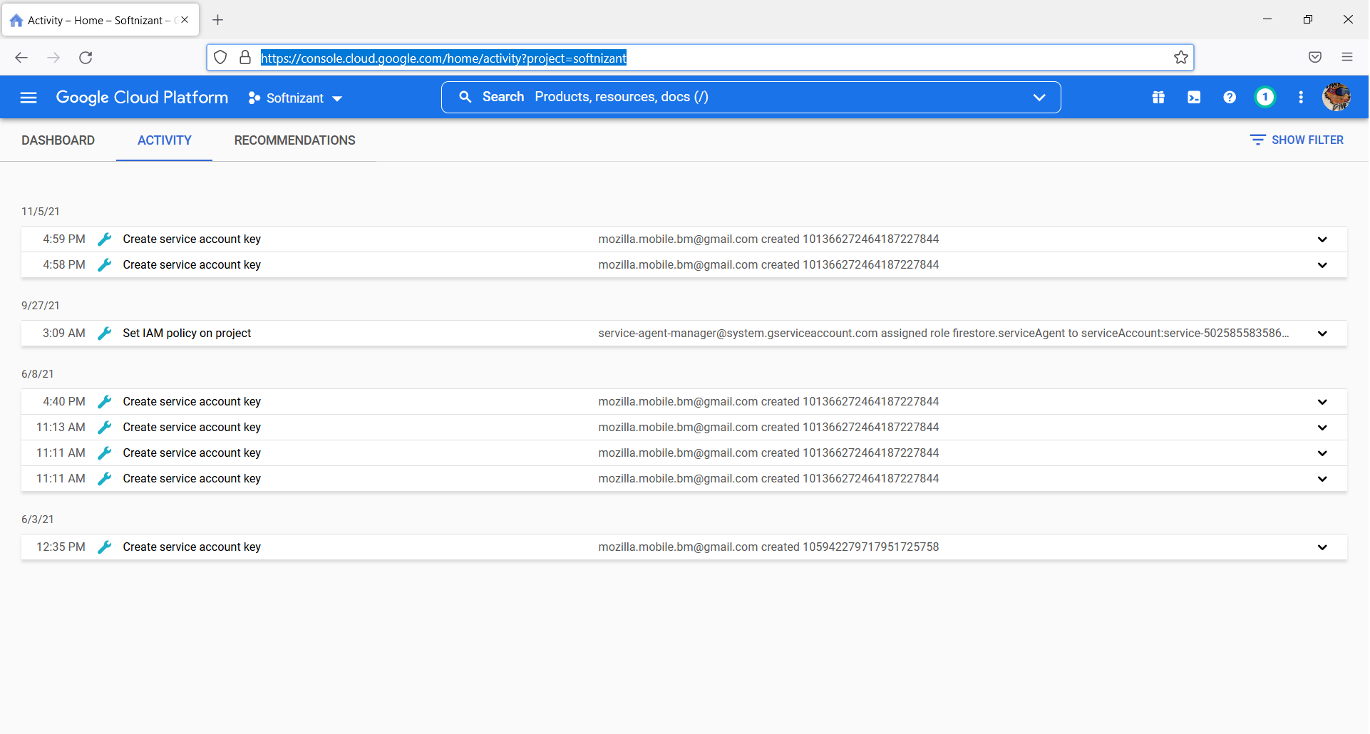 console.cloud.google.com - "Activity" tab is stuck in a loading loop · Issue #100824 · webcompat ...