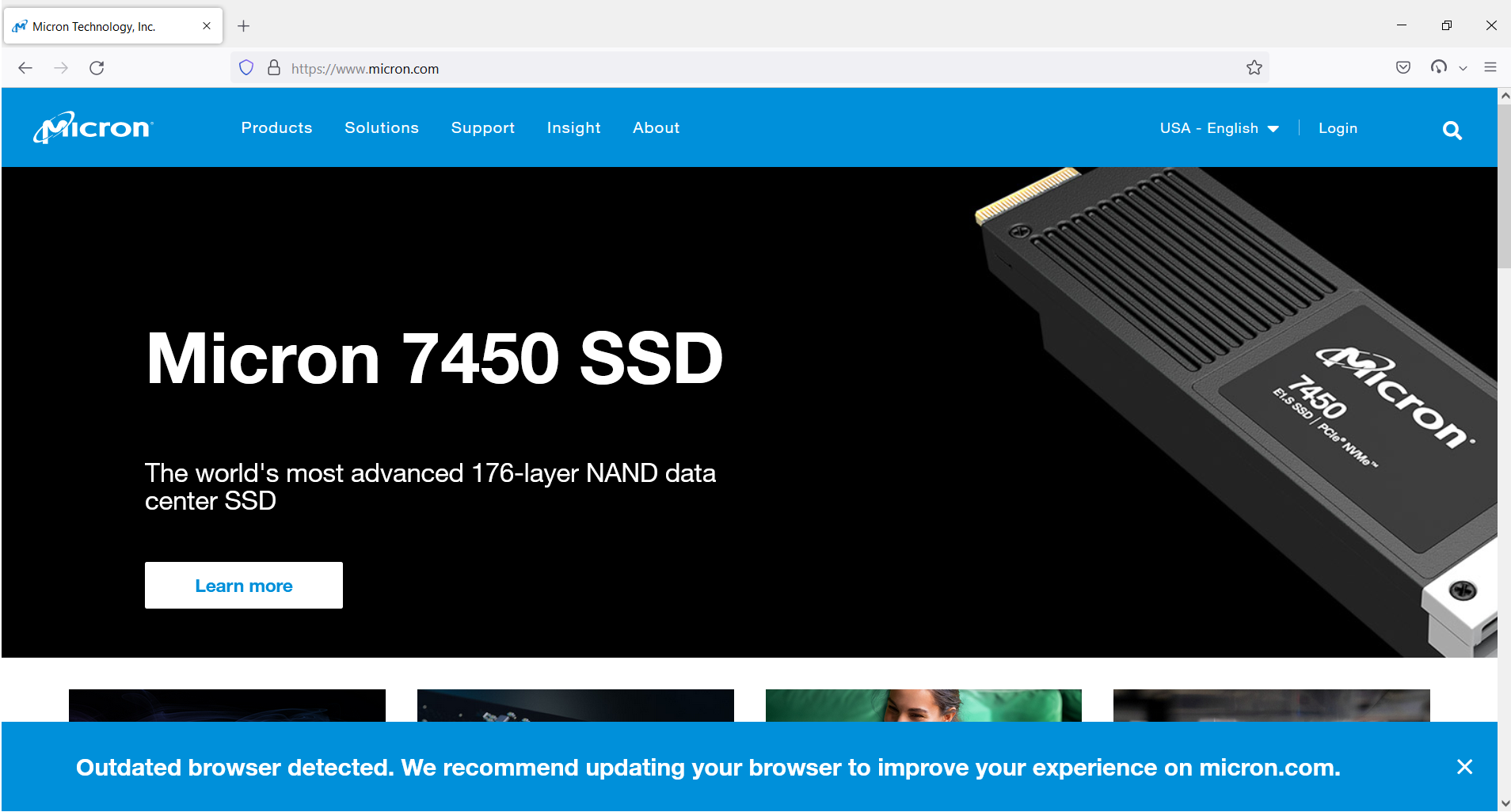 www.micron.com - "Outdated browser" banner is displayed · Issue #101995 ...