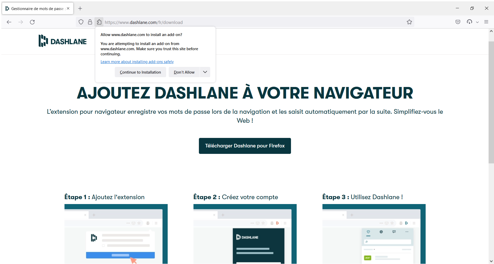 www.dashlane.com - Unable to install "Dashlane" extension · Issue ...