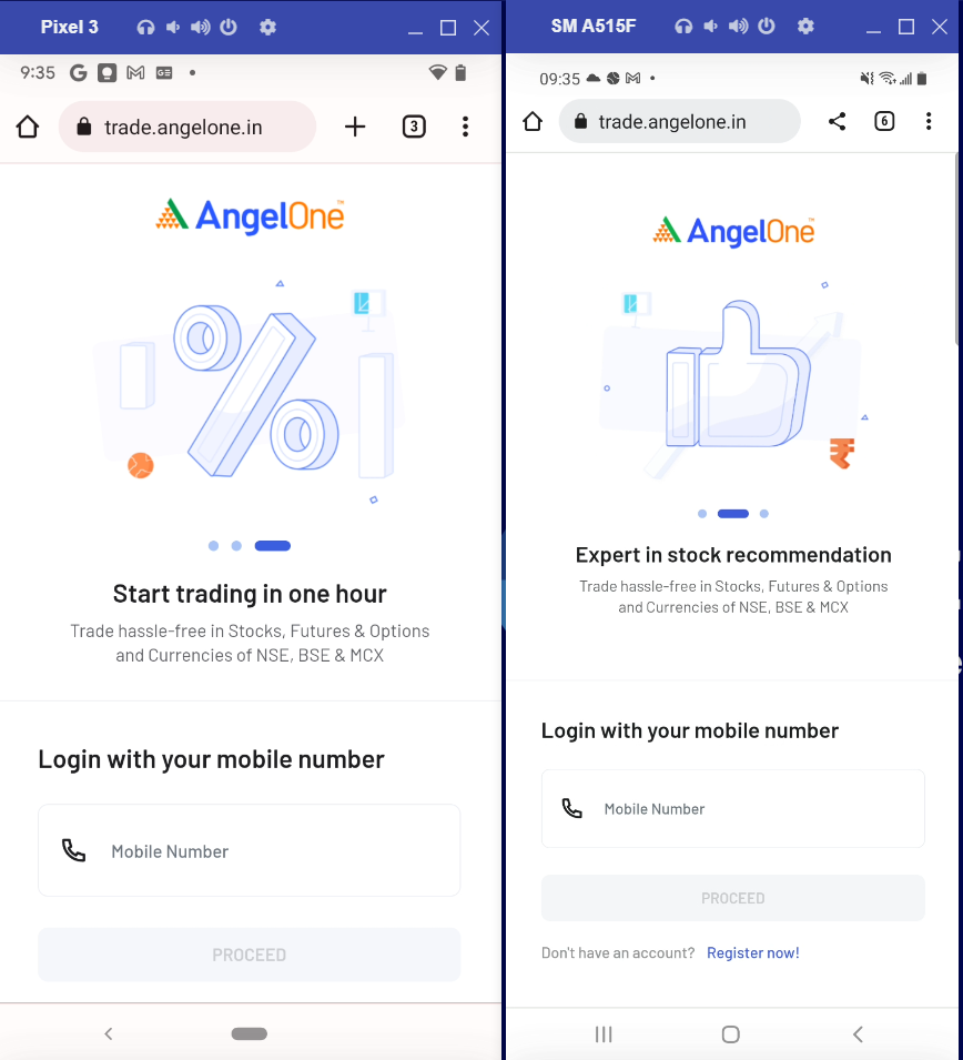 trade.angelone.in angel broking website - desktop site instead of ...