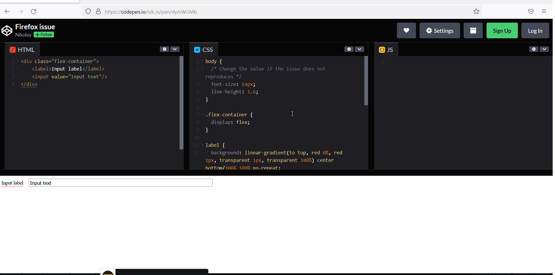 codepen.io - Changing the pixel value makes the underline bolder · Issue #107726 · webcompat/web ...