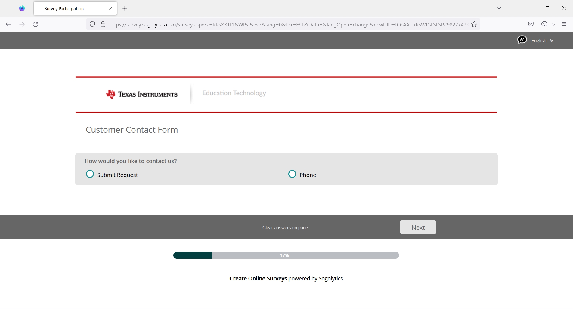 survey.sogosurvey.com - Firefox 100 is an unsupported browser · Issue #102376 · webcompat/web ...