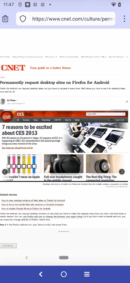 www.cnet.com - desktop site instead of mobile site · Issue #110717 · webcompat/web-bugs · GitHub