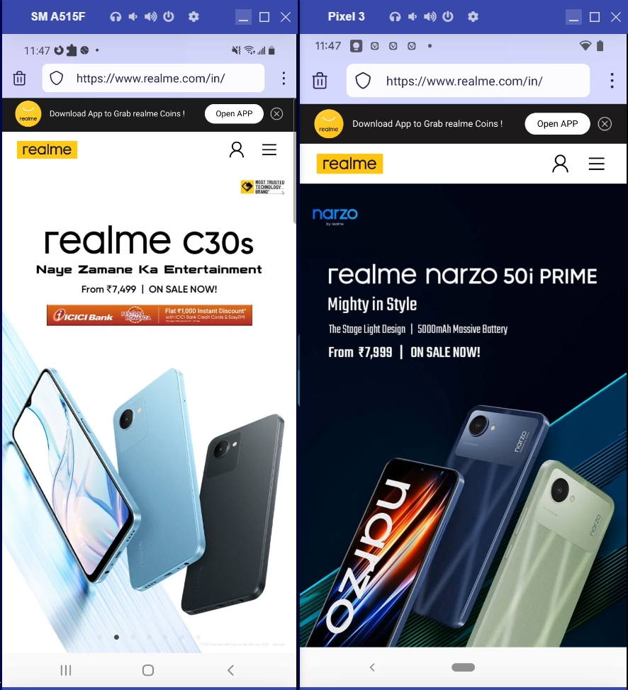 www.realme.com - desktop site instead of mobile site · Issue #111273 · webcompat/web-bugs · GitHub