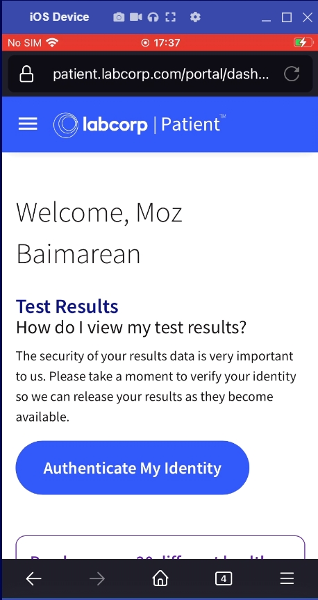 patient.labcorp.com - Firefox does not recognize credentials for login ...