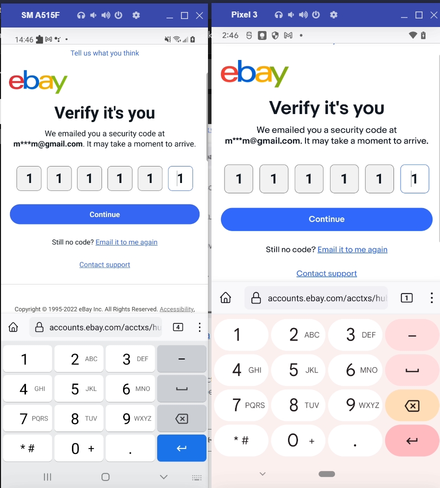 www.ebay.com - The first digit of the "Reset password" code is not ...