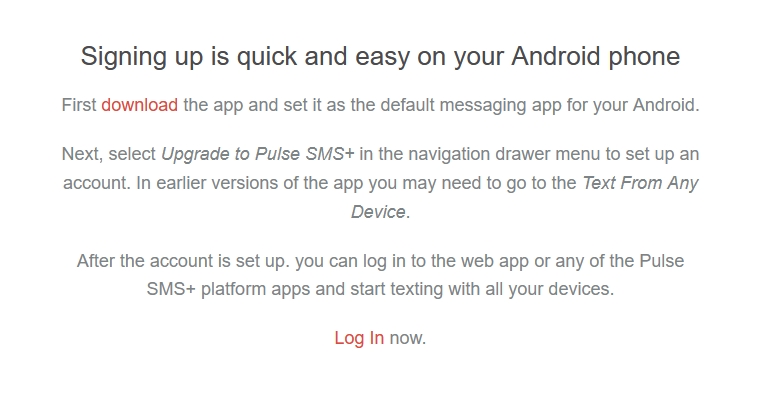 pulsesms.app - desktop site instead of mobile site · Issue #114263 · webcompat/web-bugs · GitHub