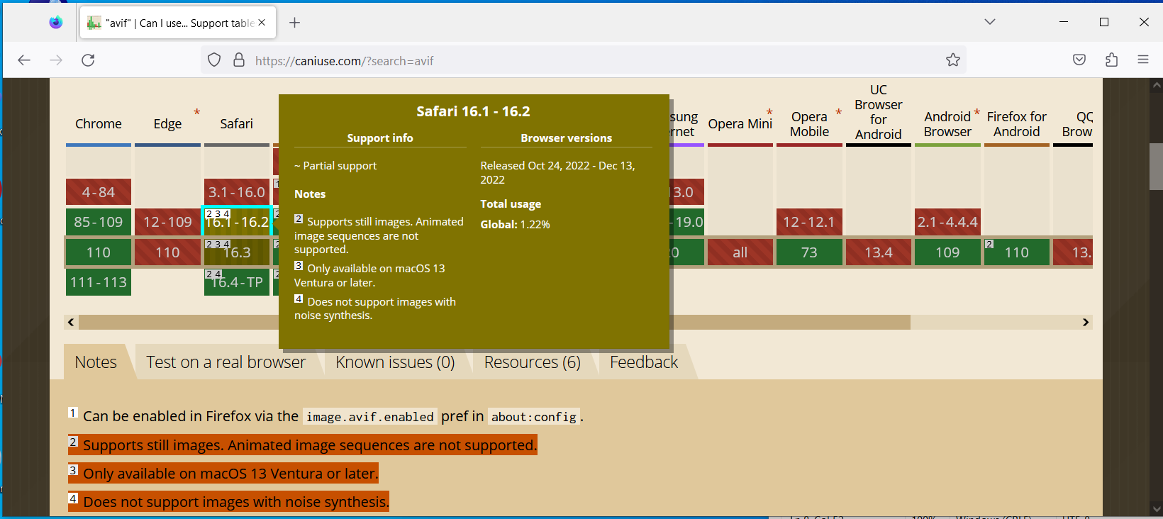 caniuse.com - The popup tooltip is partially hidden by the horizontal scrollbar · Issue #119169 ...