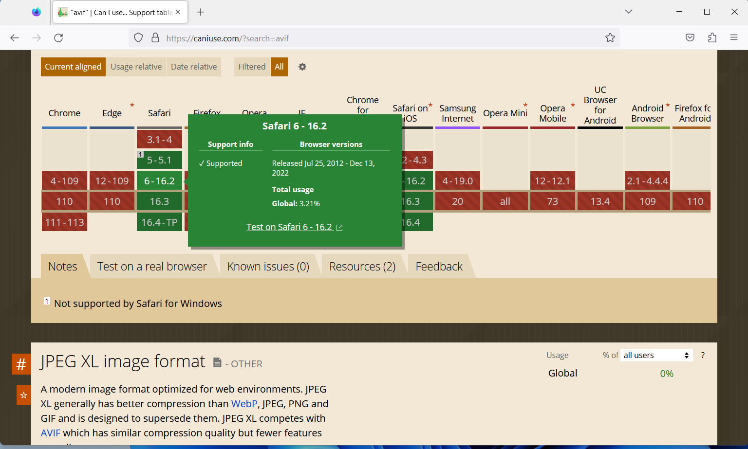caniuse.com - The popup tooltip is partially hidden by the horizontal scrollbar · Issue #119169 ...