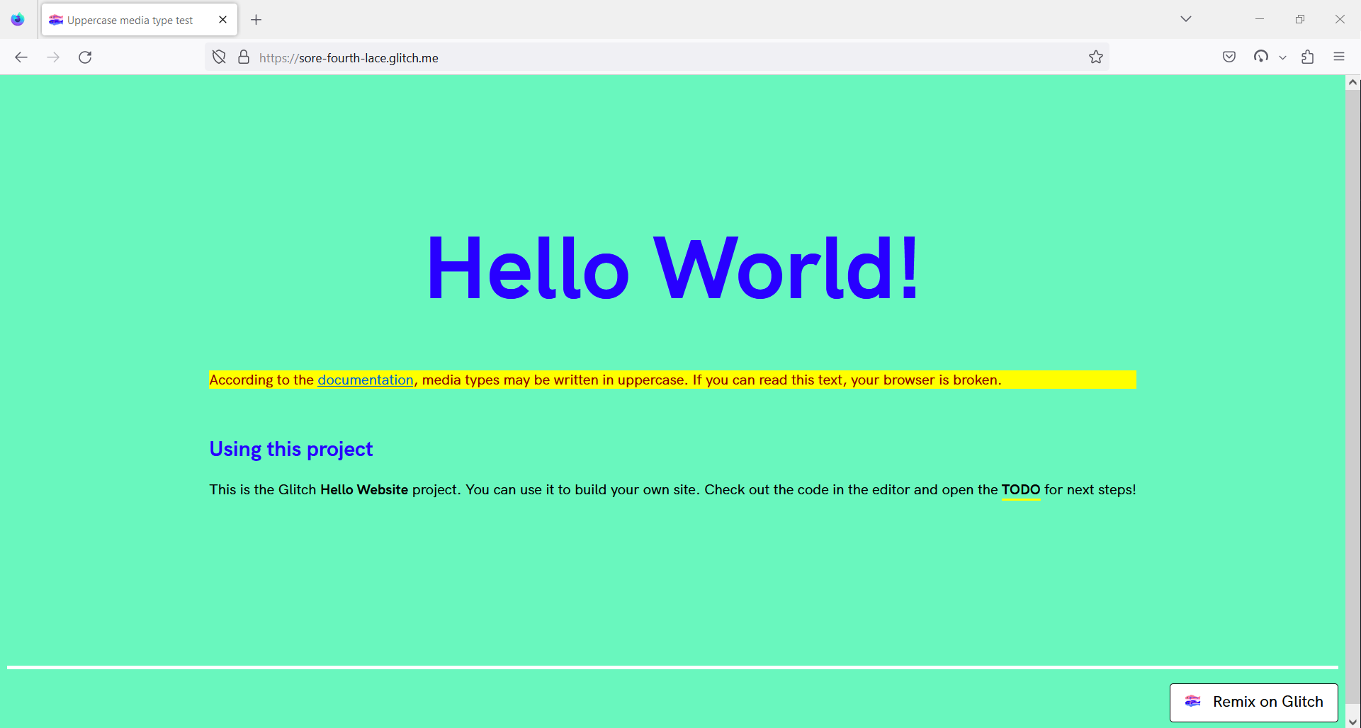 sore-fourth-lace.glitch.me - Firefox is broken · Issue #121235 · webcompat/web-bugs · GitHub