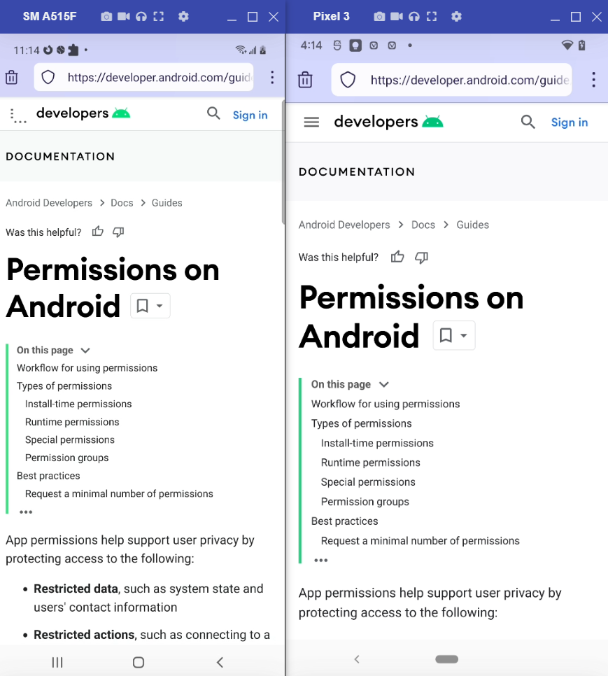 developer.android.com - design is broken · Issue #121867 · webcompat/web-bugs · GitHub
