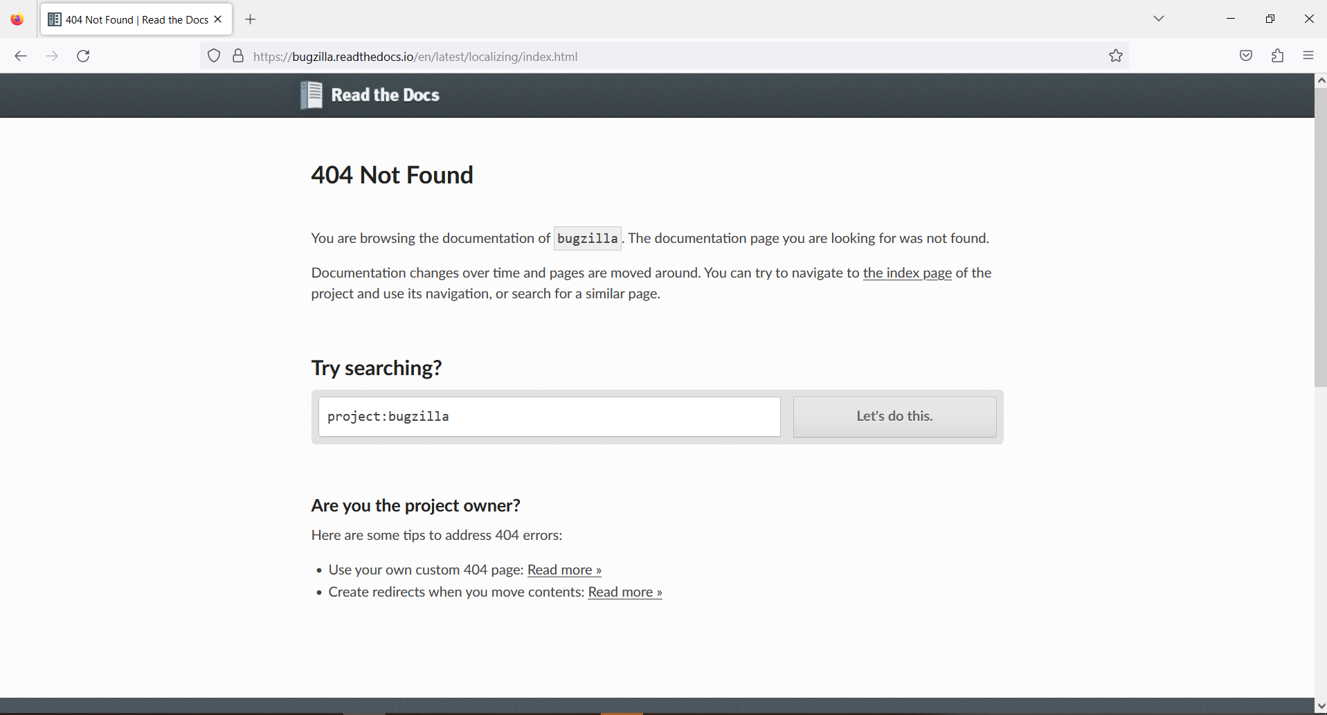 bugzilla.readthedocs.io - site is not usable · Issue #124920 · webcompat/web-bugs · GitHub