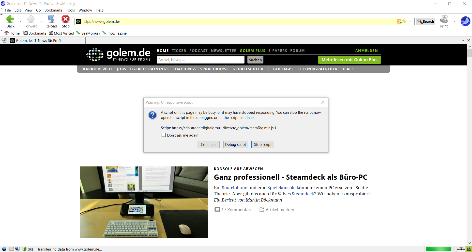www.golem.de - The page freezes and presents performance issues · Issue #127549 · webcompat/web ...