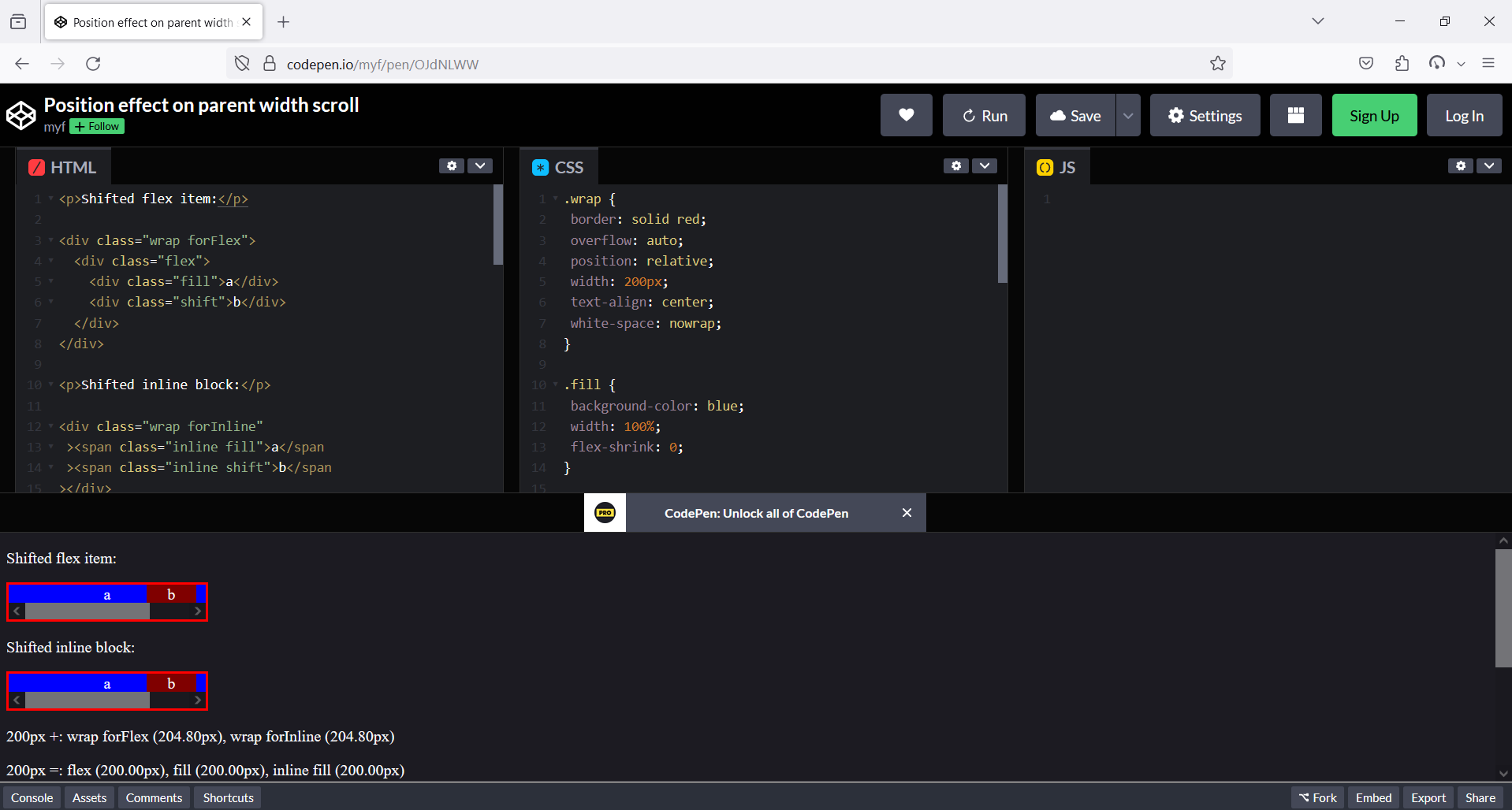 codepen.io - Firefox vs Chrome discrepancy in scroll box constituted by flex box child with ...