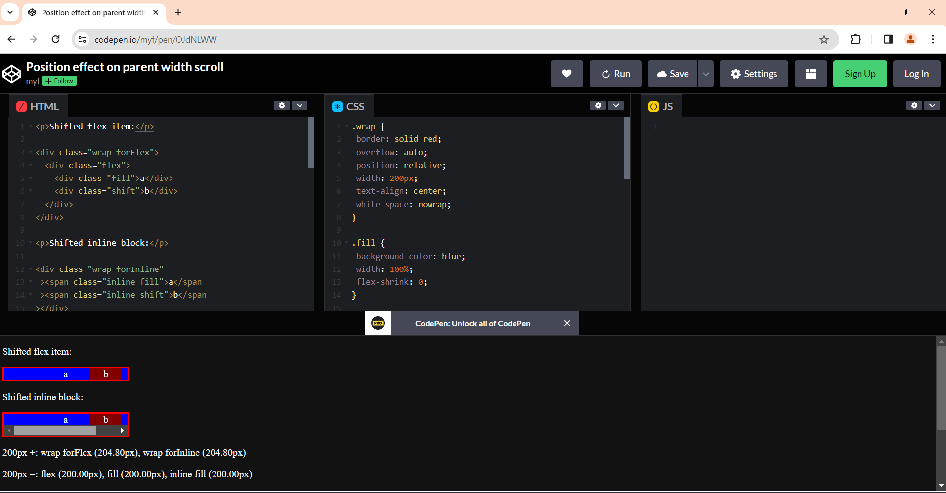 codepen.io - Firefox vs Chrome discrepancy in scroll box constituted by flex box child with ...