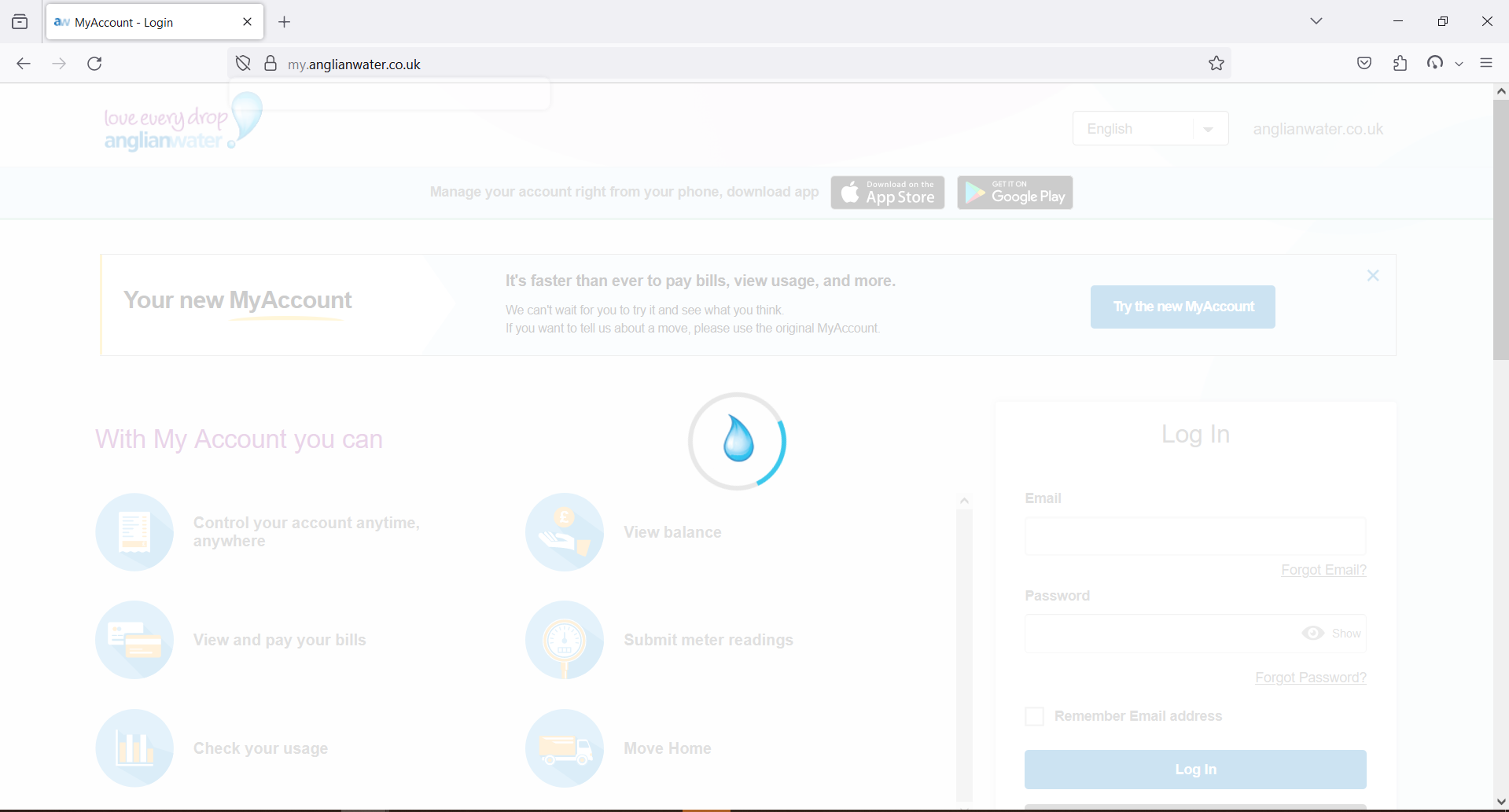 my.anglianwater.co.uk - The page does not load · Issue #129059 · webcompat/web-bugs · GitHub